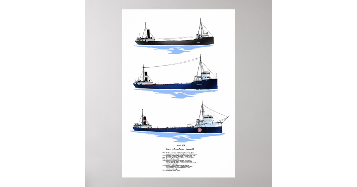 Hull 306 Great Lakes freighter history Poster | Zazzle