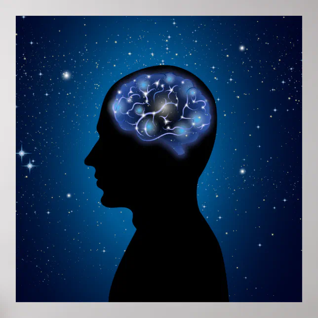 Human Brain Cool Illustration Poster | Zazzle