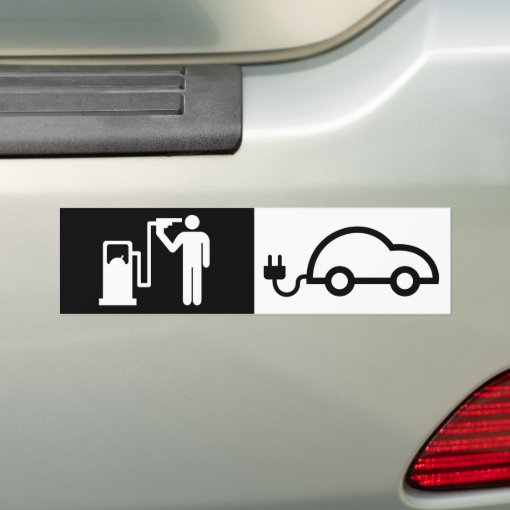 Human Icon Harikari Gas Pump Electric Green Car Bumper Sticker | Zazzle
