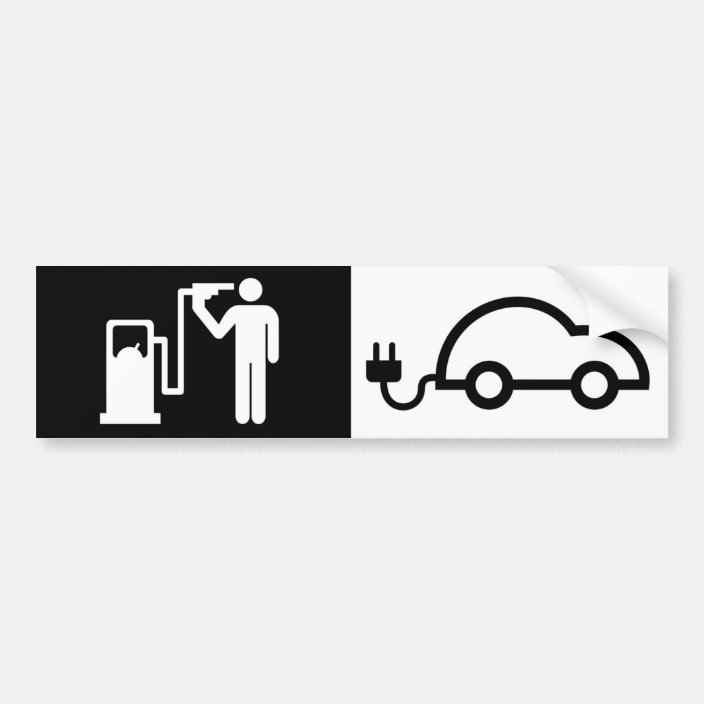 Human Icon Harikari Gas Pump Electric Green Car Bumper Sticker | Zazzle.com