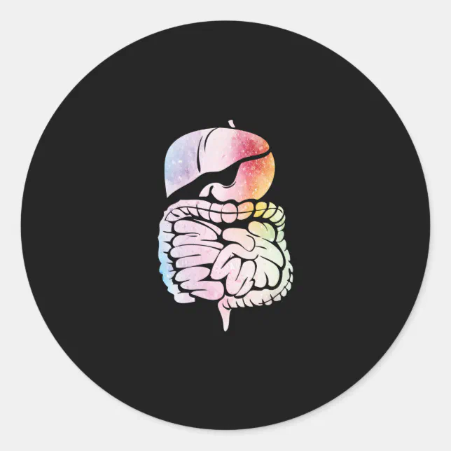Human Internal Organs Anatomy Art Digestive System Classic Round ...