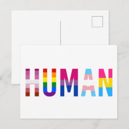 HUMAN LGBT Flag Gay Pride Month Transgender Postcard | Zazzle