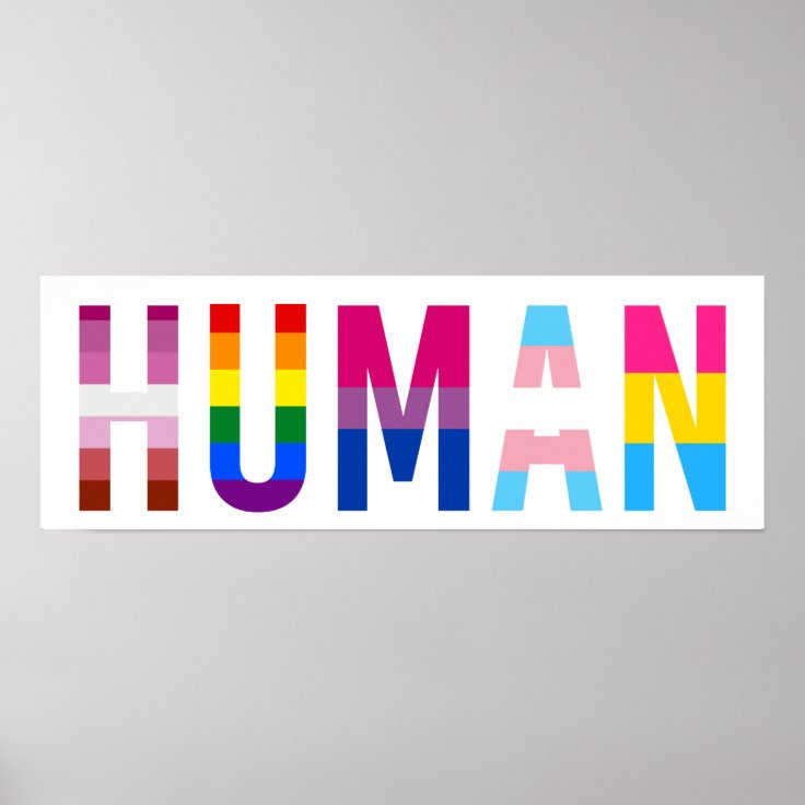 HUMAN LGBT Flag Gay Pride Month Transgender Poster | Zazzle
