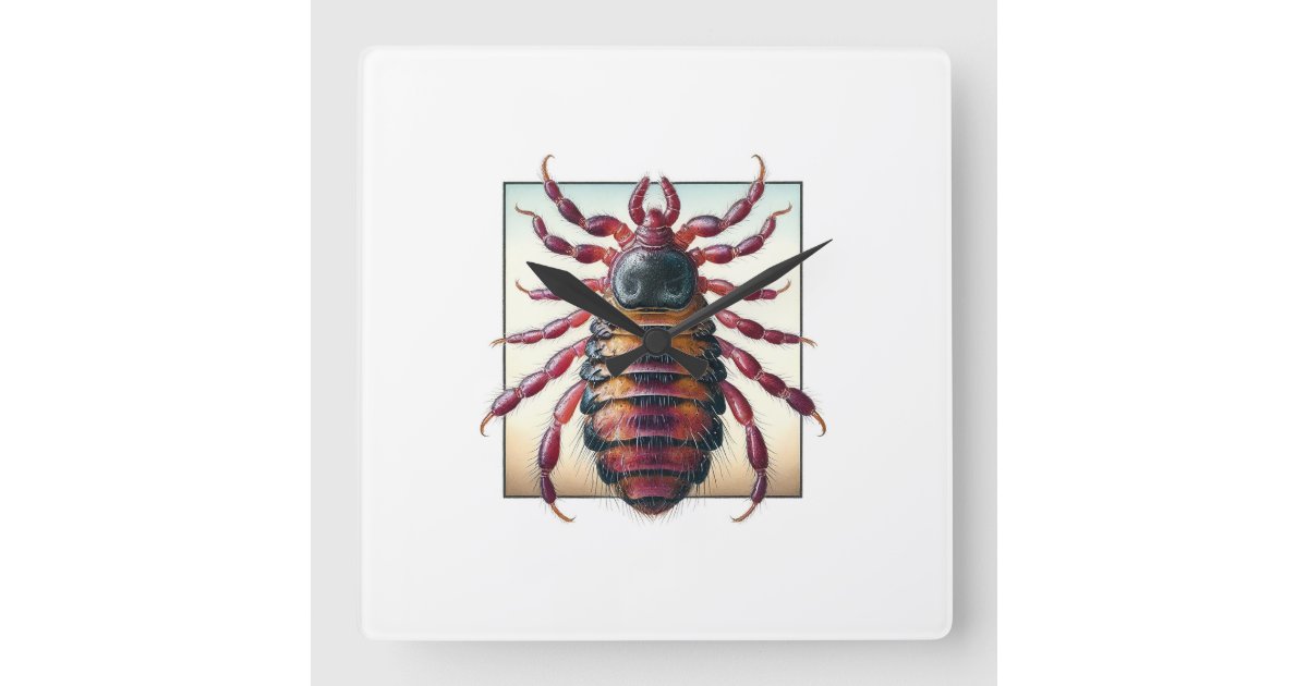 Human louse 030624IREF101 - Watercolor Square Wall Clock | Zazzle