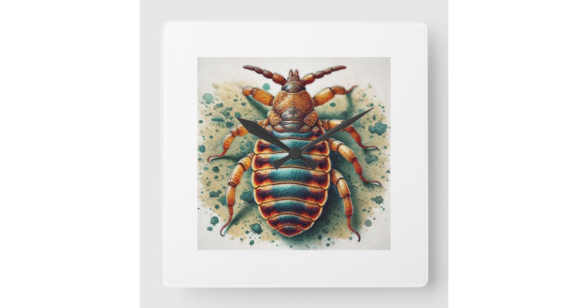 Human Louse 200624IREF226 - Watercolor Square Wall Clock | Zazzle