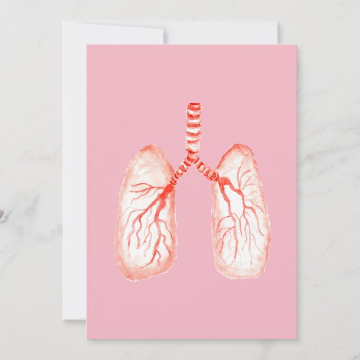 Human lungs in watercolor thank you card | Zazzle.com