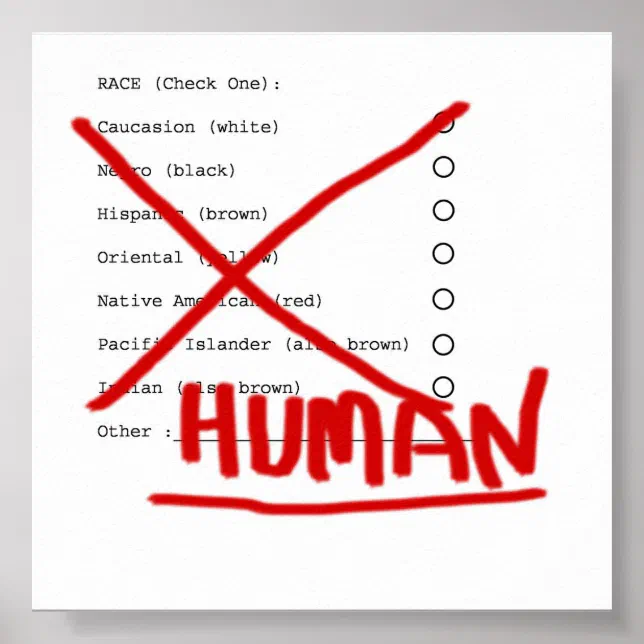 HUMAN RACE POSTER | Zazzle