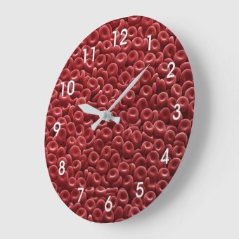 HUMAN RED BLOOD CELLS LARGE CLOCK | Zazzle