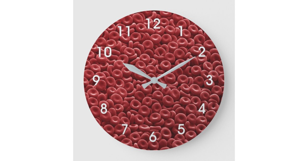 HUMAN RED BLOOD CELLS LARGE CLOCK | Zazzle