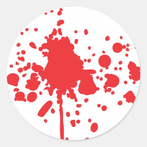 human red blood splatter classic round sticker | Zazzle