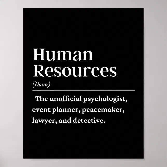 Human resources definition poster | Zazzle