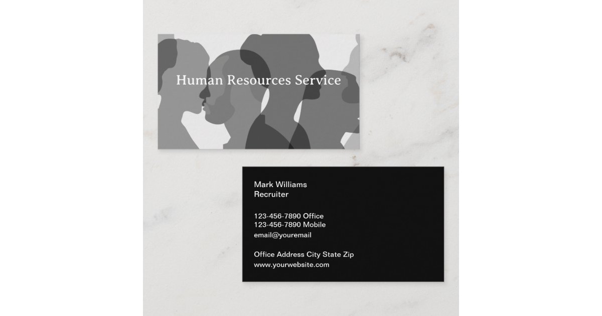 Human Resources Employment Recruiter Business Card | Zazzle