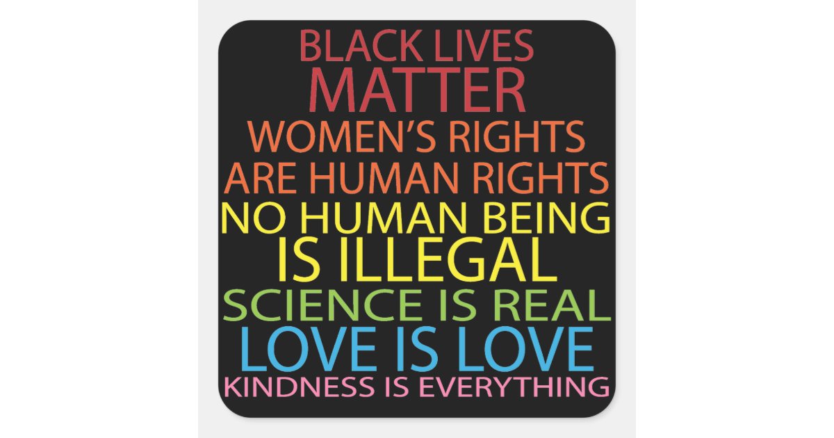 Human Rights Square Sticker | Zazzle