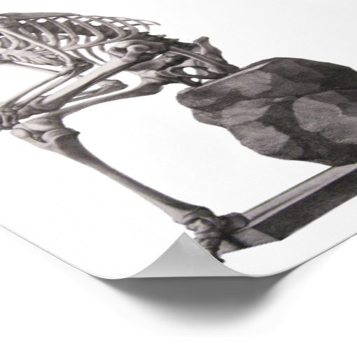 Human Skeleton Sitting Anatomy science Art Poster | Zazzle