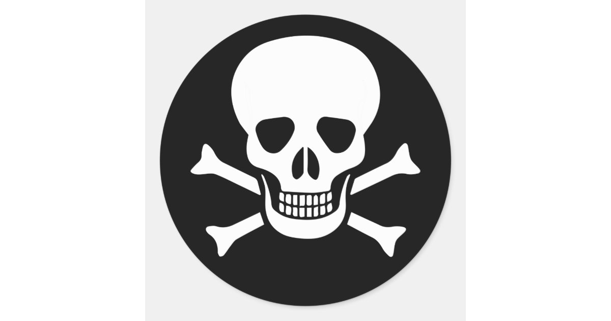 Human skull classic round sticker | Zazzle