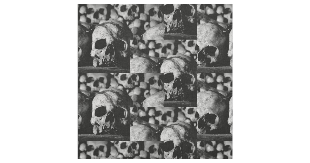 Human Skull Collection Fabric | Zazzle.com