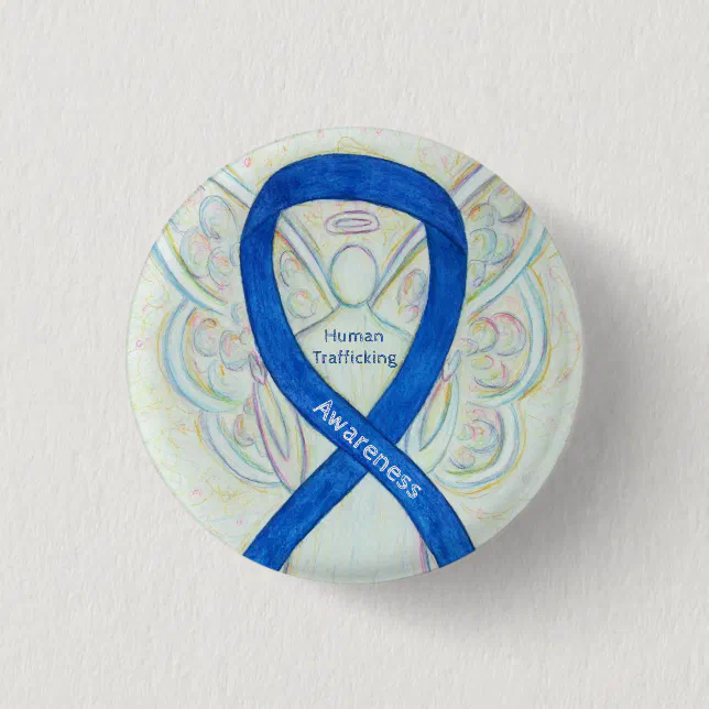 Human Trafficking Awareness Angel Ribbon Pin | Zazzle