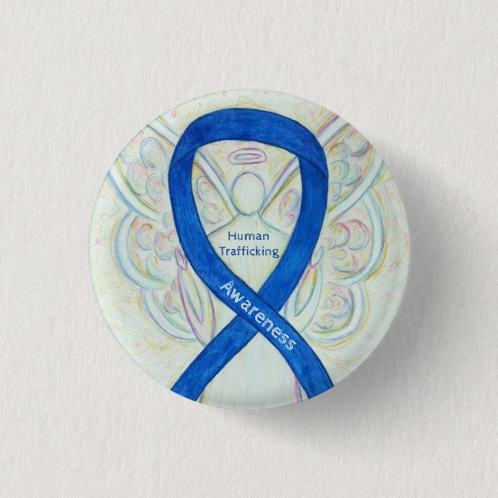Human Trafficking Awareness Angel Ribbon Pin | Zazzle.com