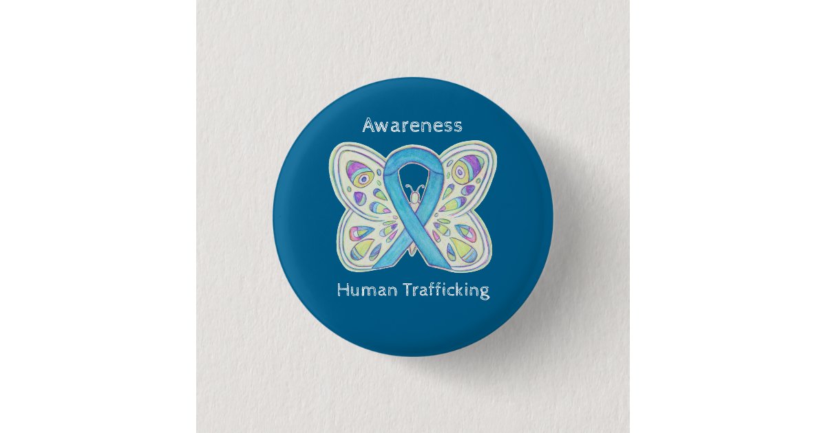 Human Trafficking Awareness Butterfly Ribbon Pin | Zazzle