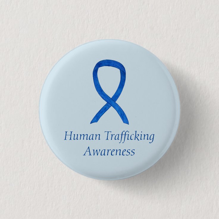 Human Trafficking Awareness Ribbon Custom Pin | Zazzle