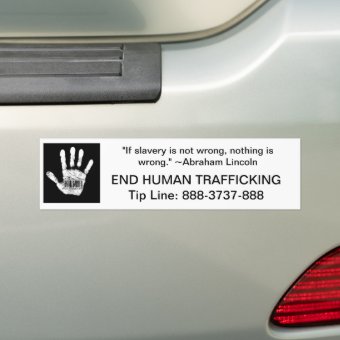 Human Trafficking Tip Line Bumper Sticker | Zazzle