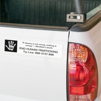 Human Trafficking Tip Line Bumper Sticker | Zazzle