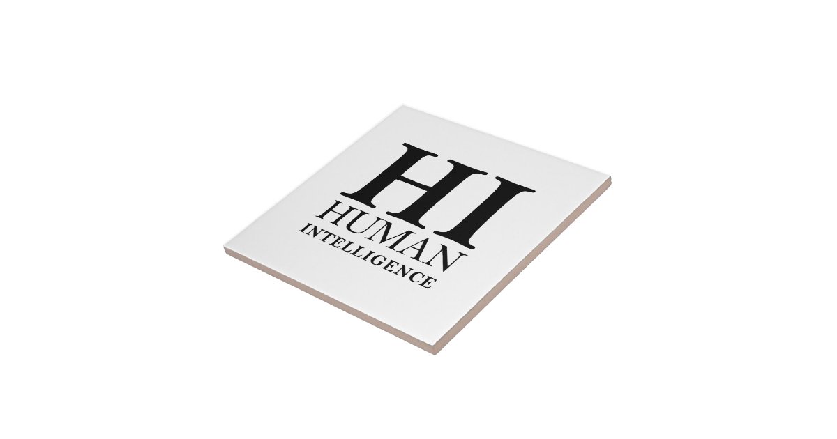 Human vs. AI typographic concept design Ceramic Tile | Zazzle