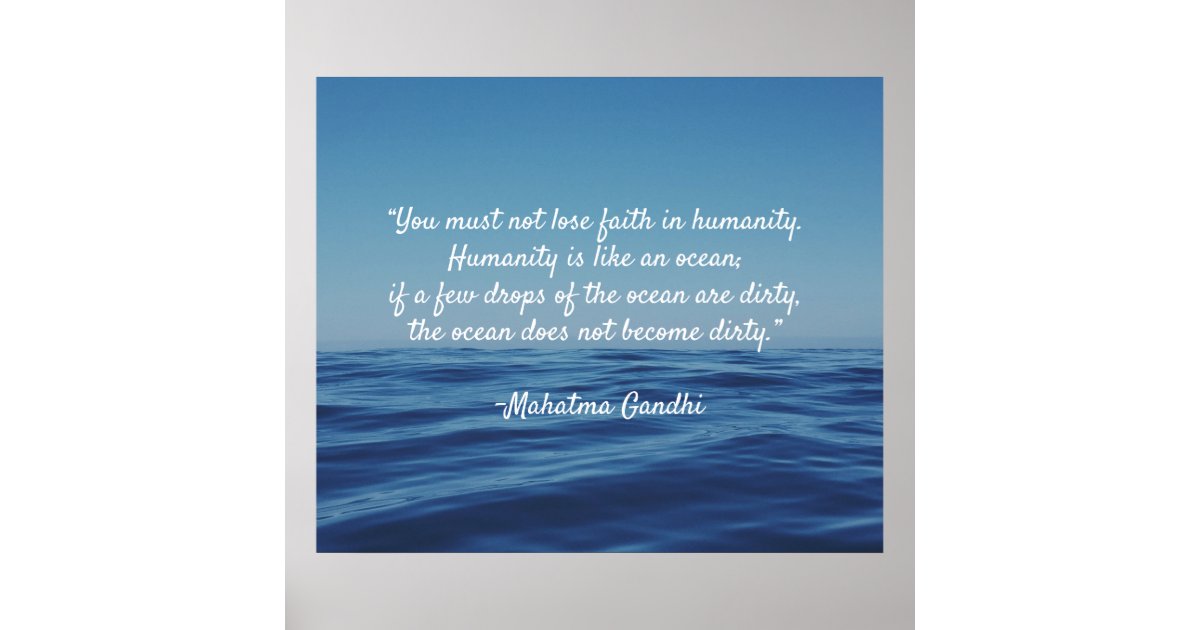 Humanity Ocean Quote Poster | Zazzle