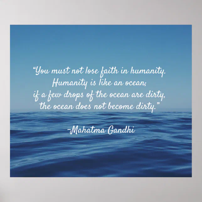 Humanity Ocean Quote Poster | Zazzle
