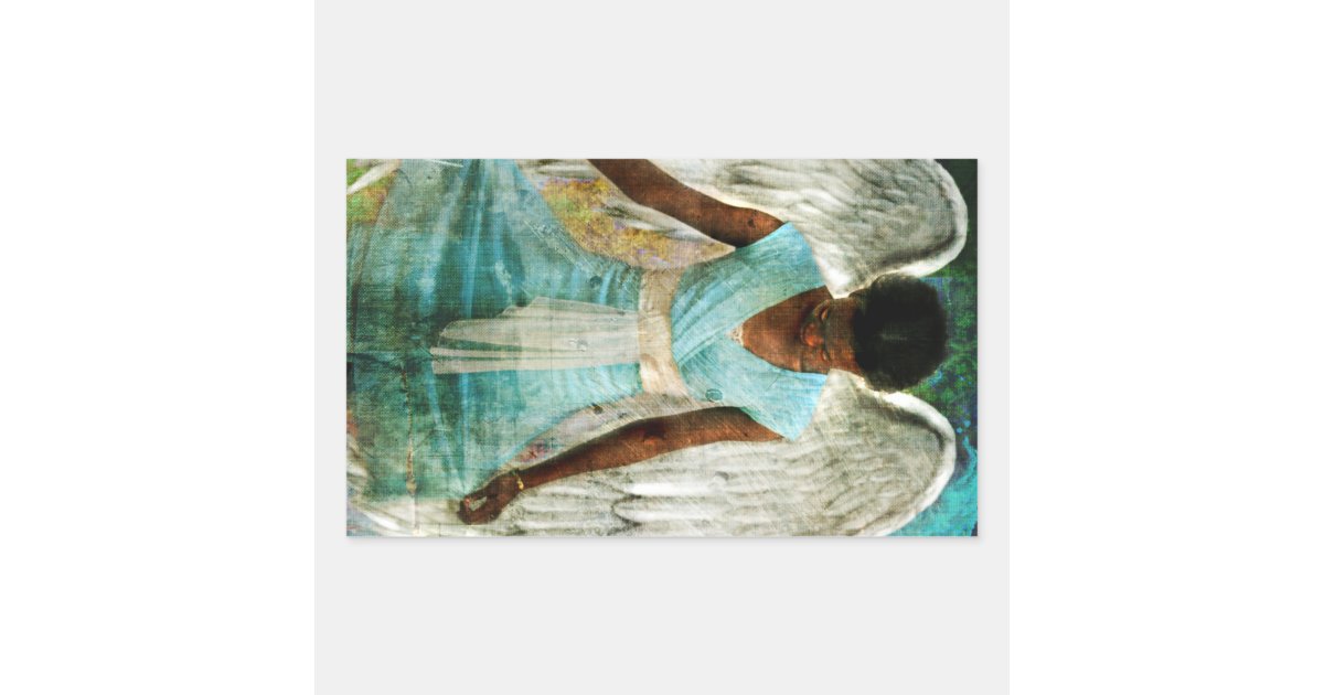 Humble Angel Rectangular Sticker | Zazzle