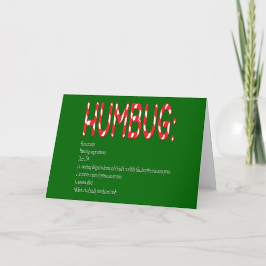 HUMBUG: definition Holiday Card | Zazzle.com