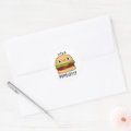 Humburger Funny Humming Burger Pun Classic Round Sticker | Zazzle