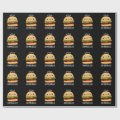Humburger Funny Humming Burger Pun Dark BG Wrapping Paper | Zazzle
