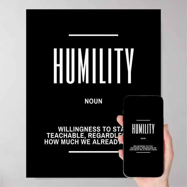 Humility Motivational Quote Poster | Zazzle