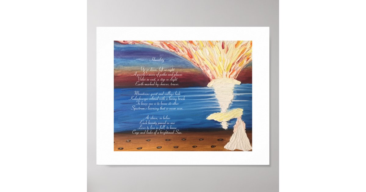 Humility Poem Painted Art 7 Virtues Poster | Zazzle