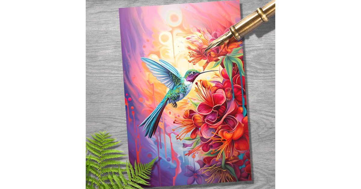 Hummingbird 1 Decoupage Paper | Zazzle
