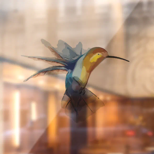 HUMMINGBIRD BIRD STAINED GLASS WINDOW CLING | Zazzle