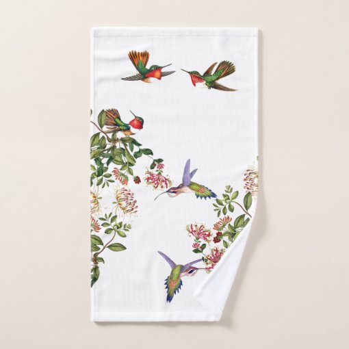 Hummingbird Birds Animals Flowers Bath Towel Set | Zazzle