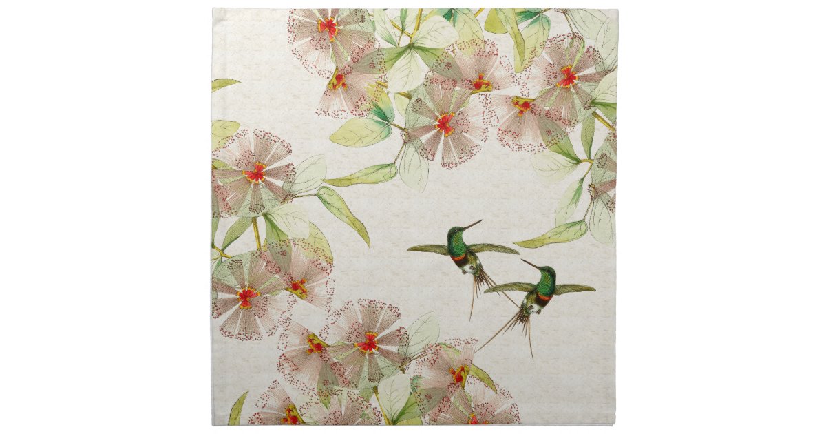 Hummingbird Birds Flowers Animals Cloth Napkins | Zazzle