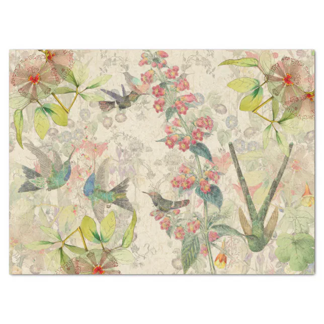 Hummingbird Birds Flowers Animals Tissue Paper | Zazzle