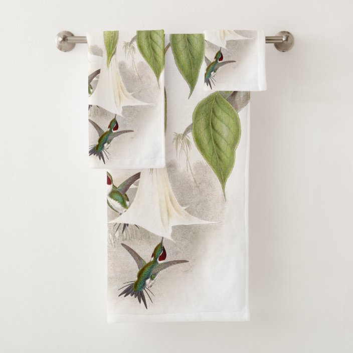 Hummingbird Birds Flowers Bath Towel Set | Zazzle.com