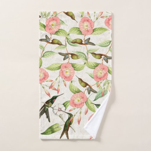 Hummingbird Birds Flowers Wildlife Bath Towel Set | Zazzle
