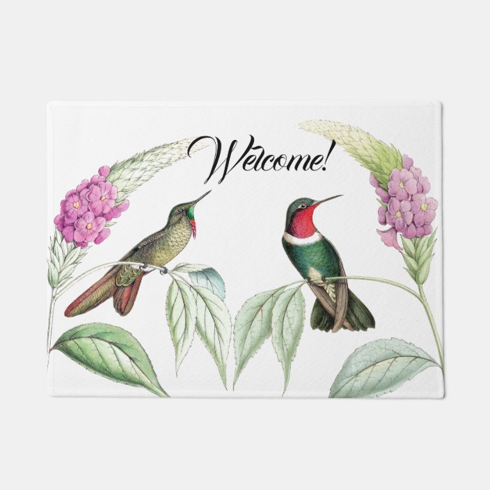 Hummingbird Birds Flowers Wildlife Welcome Doormat | Zazzle.com