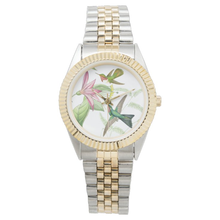 Hummingbird Birds Wildlife Floral Flowers Watch | Zazzle