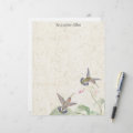 Hummingbird Birds Wildlife Flowers Letterhead | Zazzle