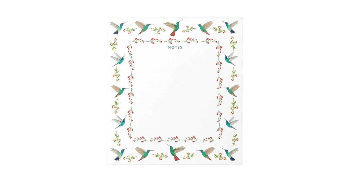 Hummingbird Border Notepad | Zazzle