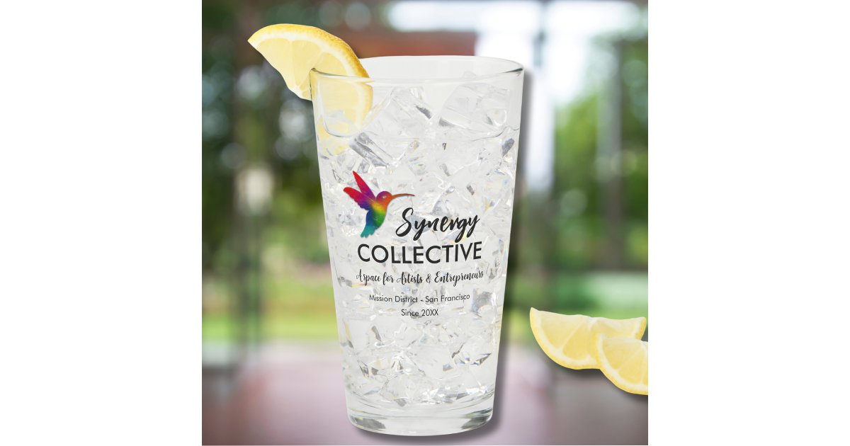 Hummingbird Business Logo Tagline Since Year Glass | Zazzle