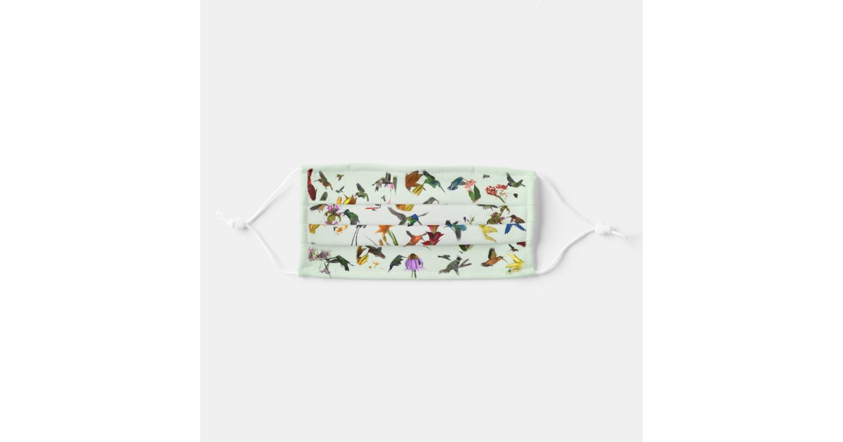 Hummingbird Face Mask Green Background | Zazzle