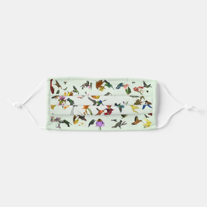 Hummingbird Face Mask Green Background | Zazzle.com