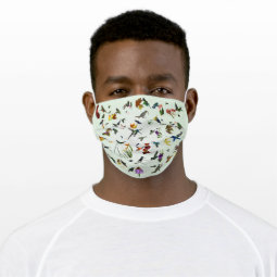 Hummingbird Face Mask Green Background | Zazzle
